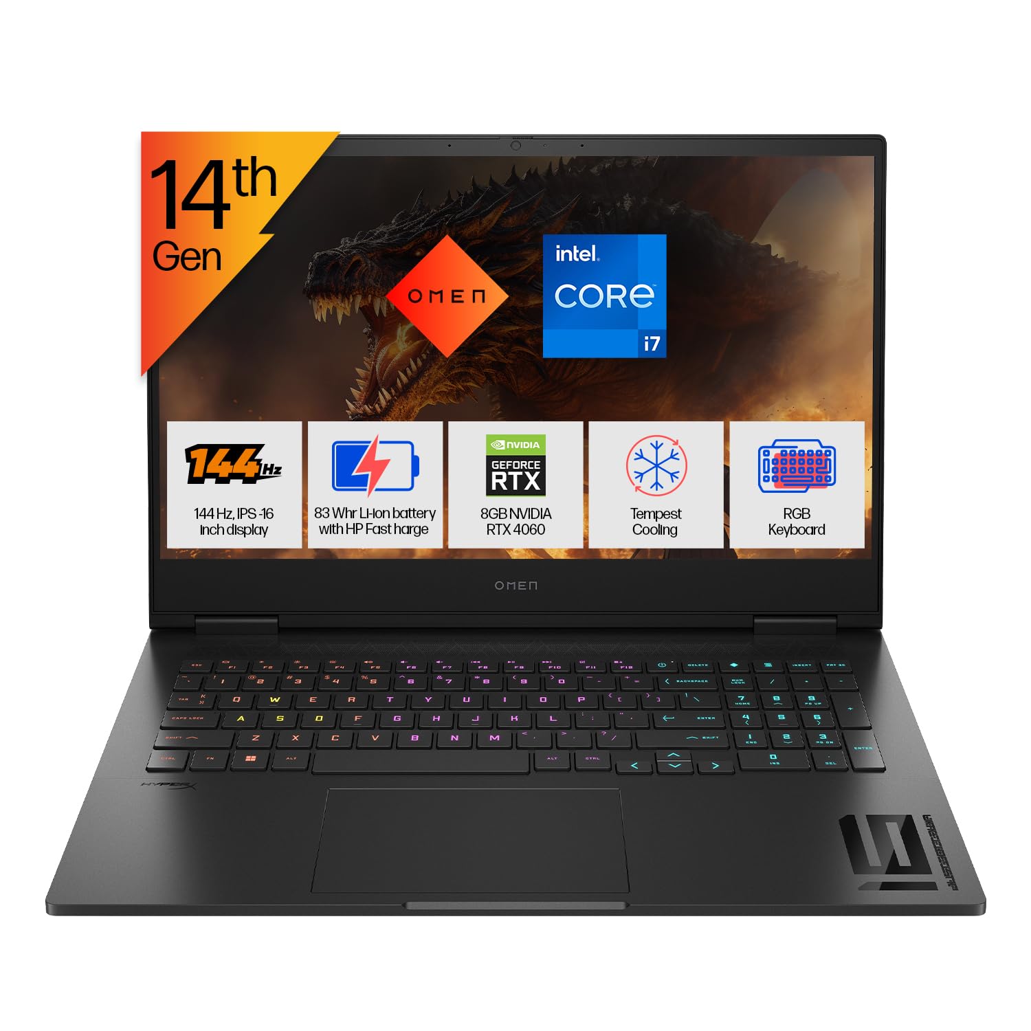 HP Omen 16 Gaming Laptop i7-14650HX RTX 4060 144Hz Display | kmspl